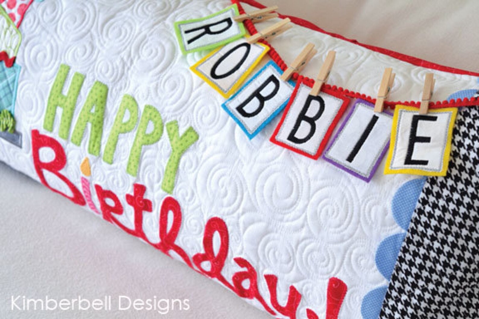 Happy Birthday, Bench Pillow Machine Embroidery CD by Kimberbell - Etsy