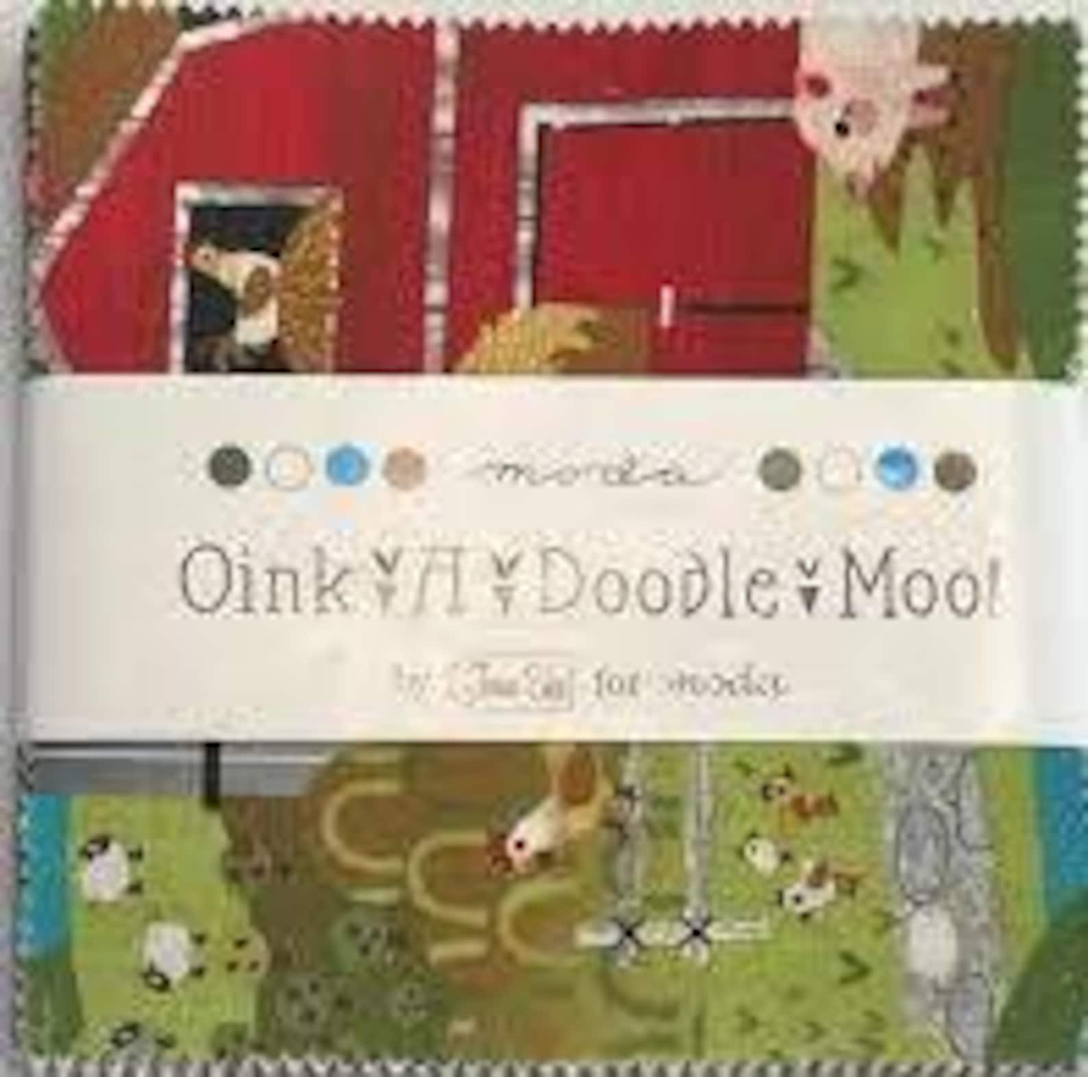 Oink A Doodle Moo - Charm Pack - by Jenn Ski for Moda Fabric - Etsy