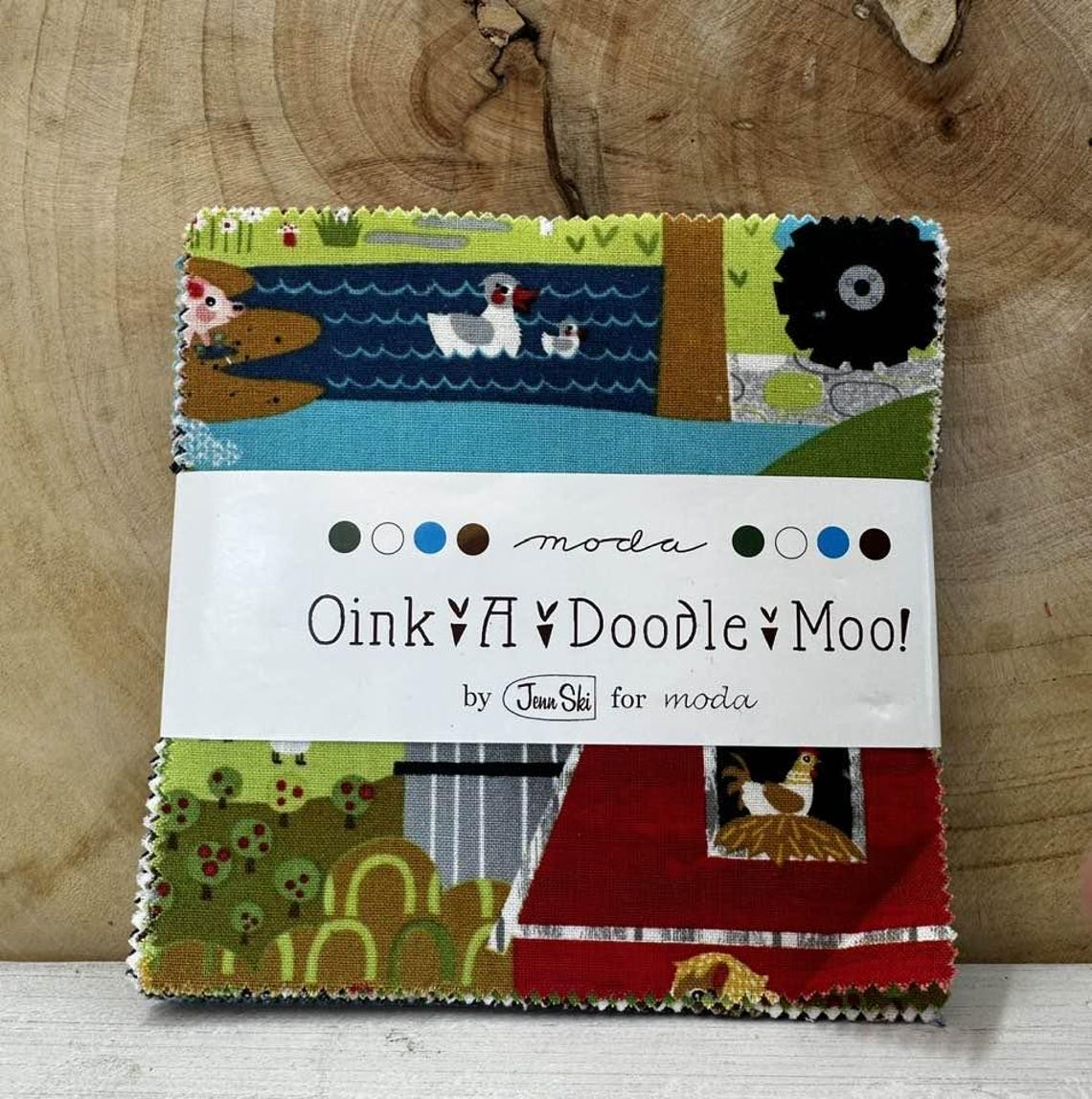 Oink A Doodle Moo - Charm Pack - by Jenn Ski for Moda Fabric - Etsy