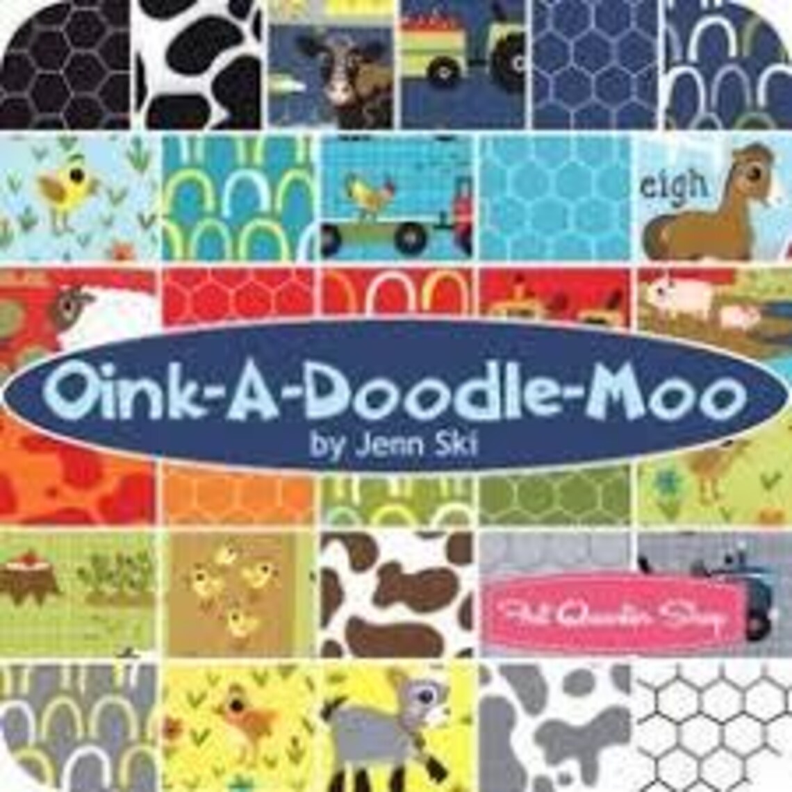 Oink A Doodle Moo - Charm Pack - by Jenn Ski for Moda Fabric - Etsy