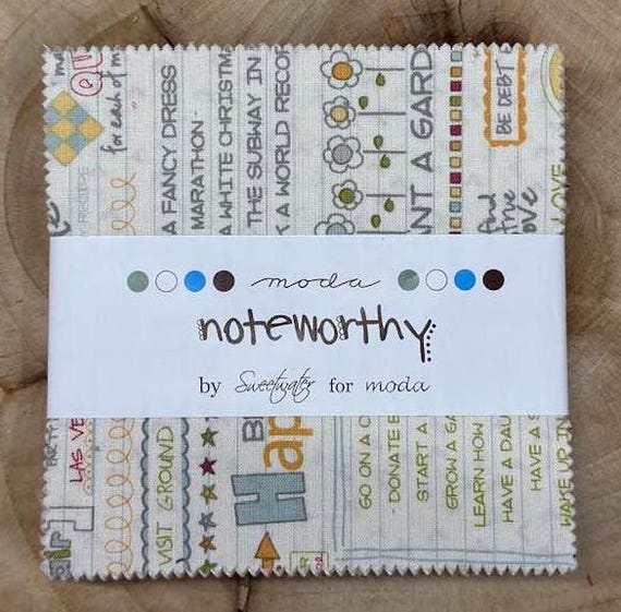 Noteworthy Charm Pack by Sweetwater for Moda Fabric Etsy
