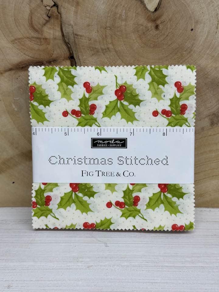 Christmas Stitched - Charm Pack - Fig Tree & Co. for Moda Fabric - Etsy