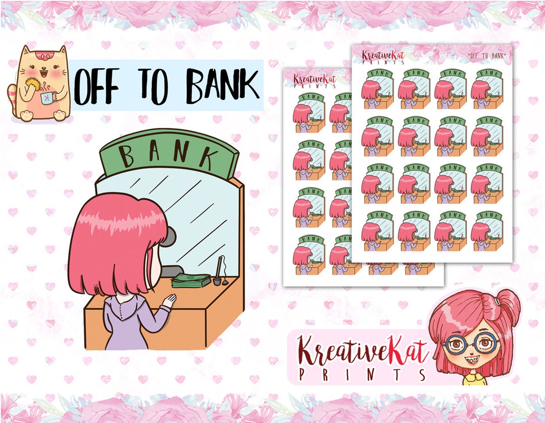Off to Bank Planner Stickers bank Appointment Money Withdrawal Deposit ...