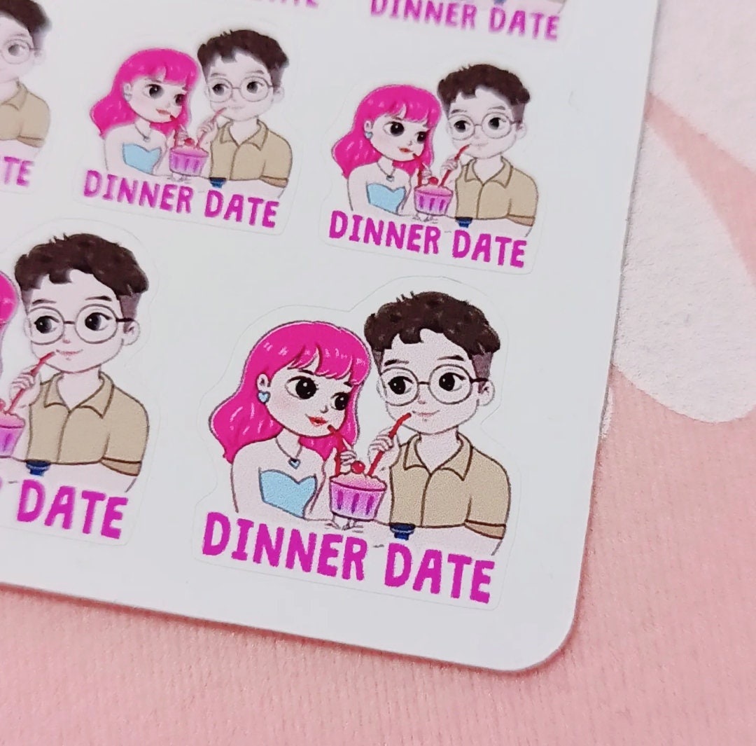 DINNER DATE Planner Sticker, Valentines Day, Couple Sticker, Dating ...