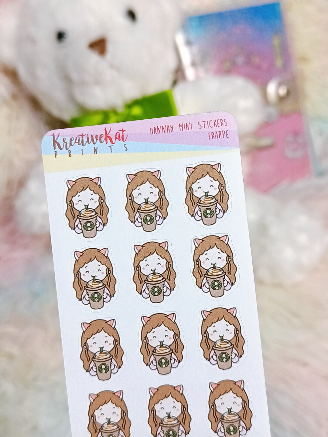 Hannah Planner Stickers FRAPPE Kawaii Stickers Chibi - Etsy