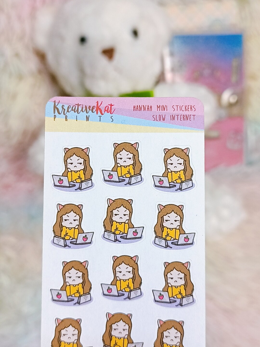 Planner Stickers SLOW INTERNET Kawaii Stickers Working - Etsy
