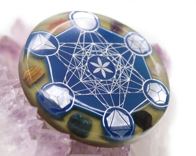Crystal Grid Broad Spectrum Chakra Healing Disc, Travel Altar Orgone ...