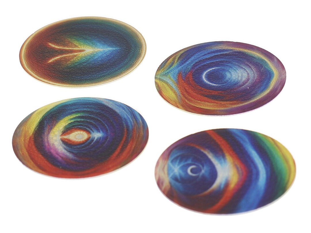 18 Pointed Tesseract Sacred Geometry Radionics Disc Set of 4 With ...