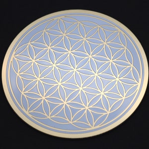 Meditation Room Gold Plated Flower of Life Coaster, Sacred Geometry ...