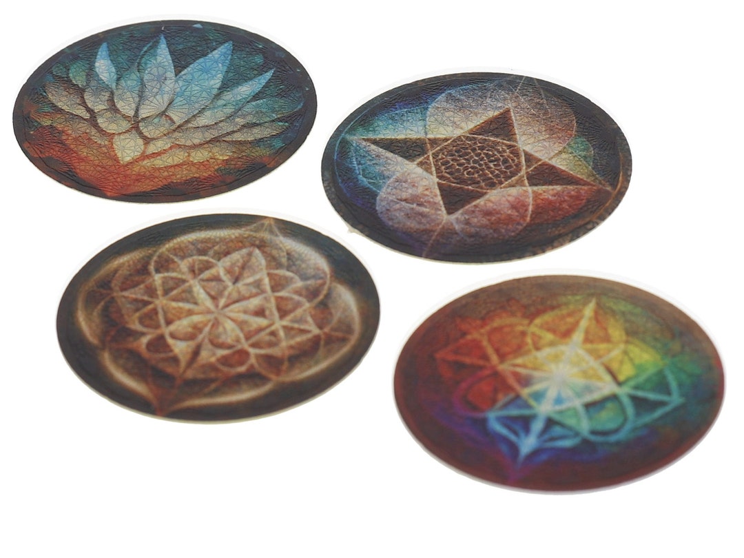 18 Pointed Tesseract Sacred Geometry Radionics Disc Set of 4 With ...