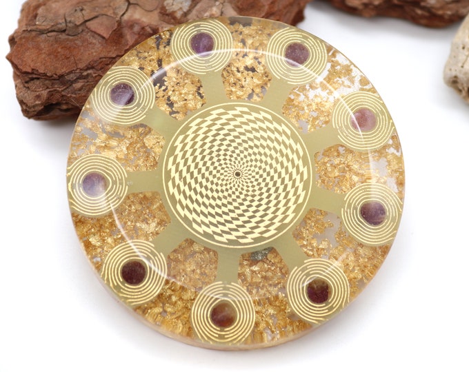Crystal Grid EMF Protection Orgone Energy Disc With Lakhovsky MWO and ...
