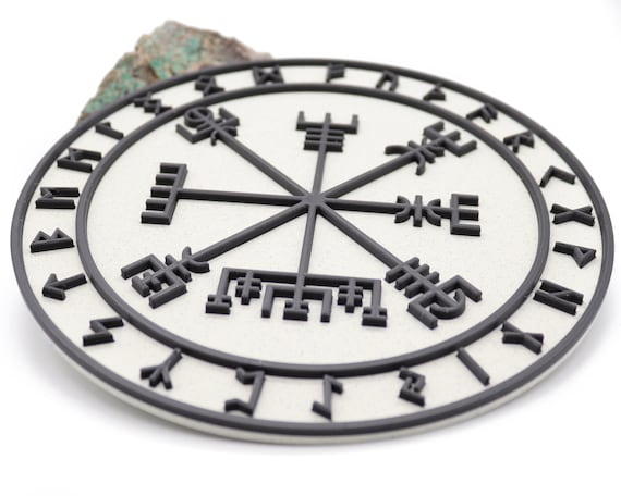 Vegvisir Coaster Viking Compass Norse Decor Norse Altar | Etsy