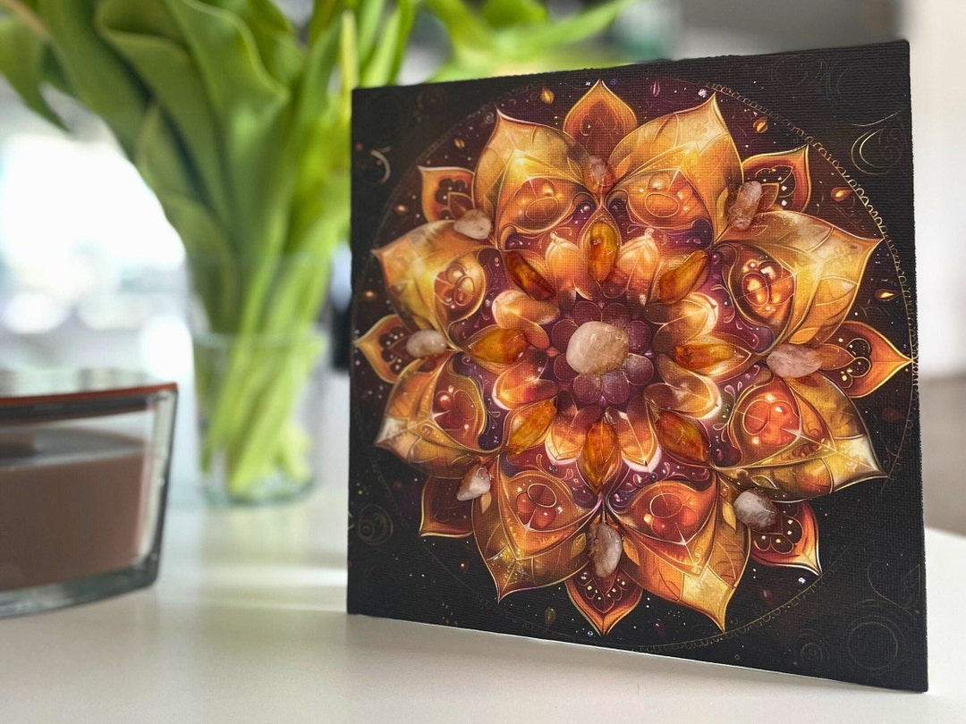 Lumia Energy Art Solar Plexus Chakra Wall Art With Amber and Citrine ...