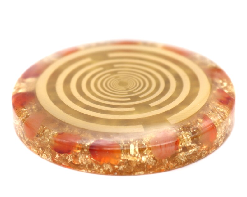 Carnelian Orgone Root Chakra Healing Disc With Lakhovsky MWO Antenna ...