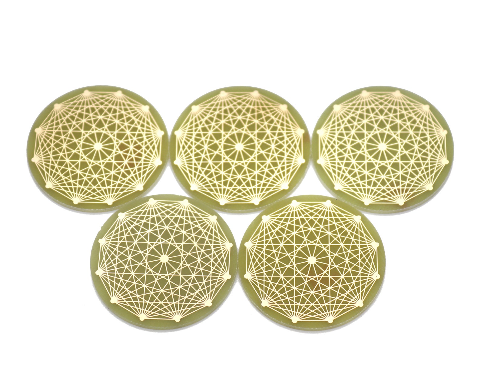 Tesseract Sacred Geometry Radionics Disc Set of 5, Orgone Supplies - Etsy