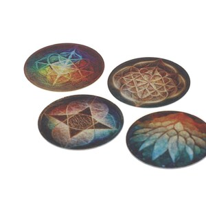 18 Pointed Tesseract Sacred Geometry Radionics Disc Set of 4 With ...