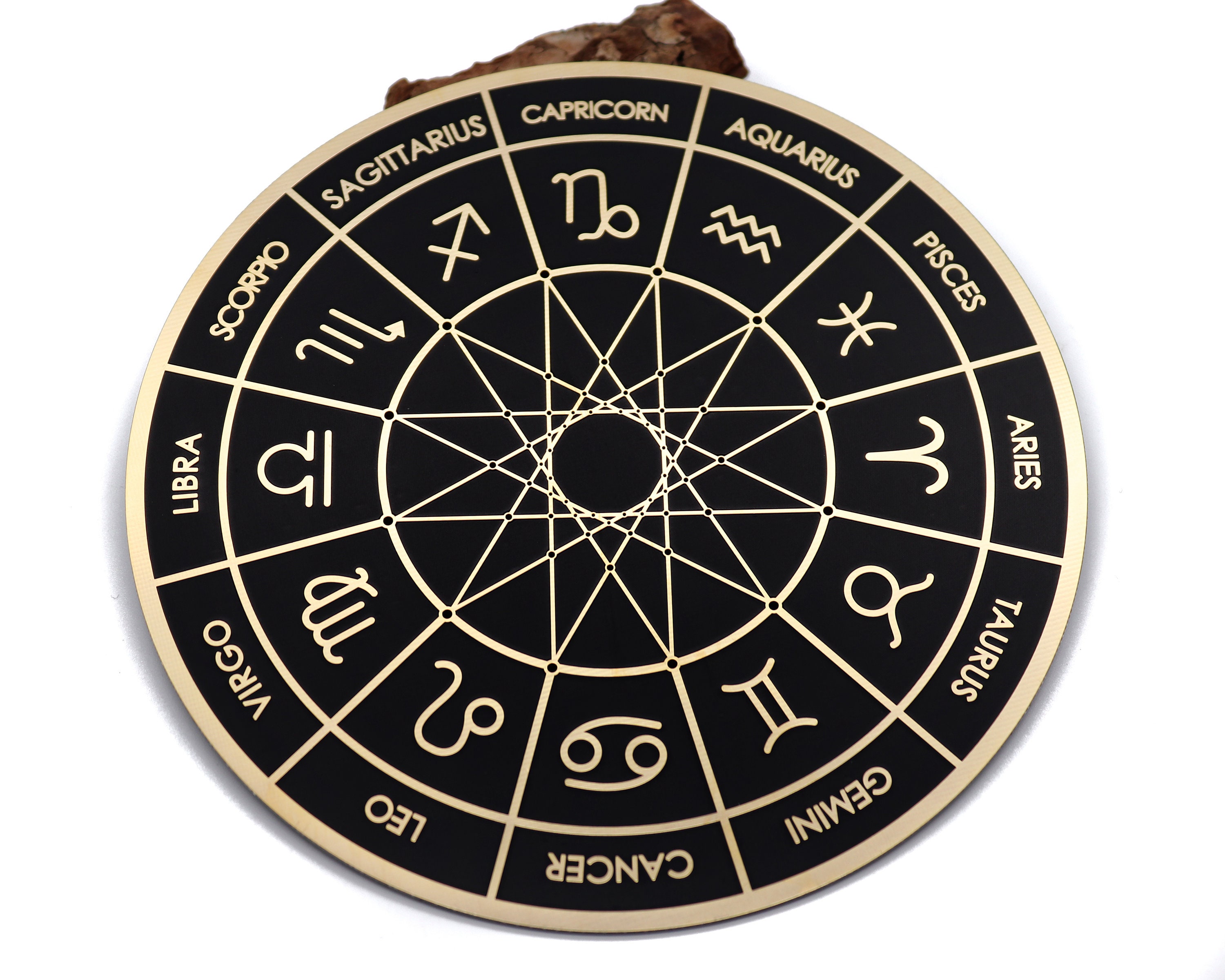Zodiac Wheel Gold Plated Disc, Wicca Decor, Astrology Gifts - Etsy