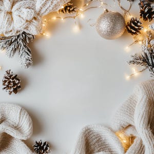 Cozy Winter Flatlays, 5 Christmas Product Mockup Background Bundle ...