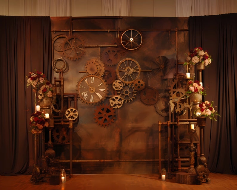 5 Steampunk Wedding Victorian Background Backdrop for Photography ...