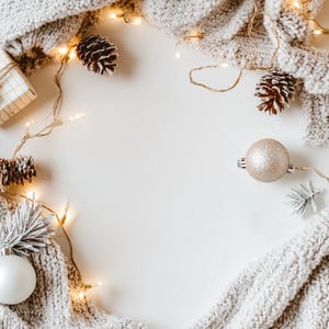 Cozy Winter Flatlays, 5 Christmas Product Mockup Background Bundle ...