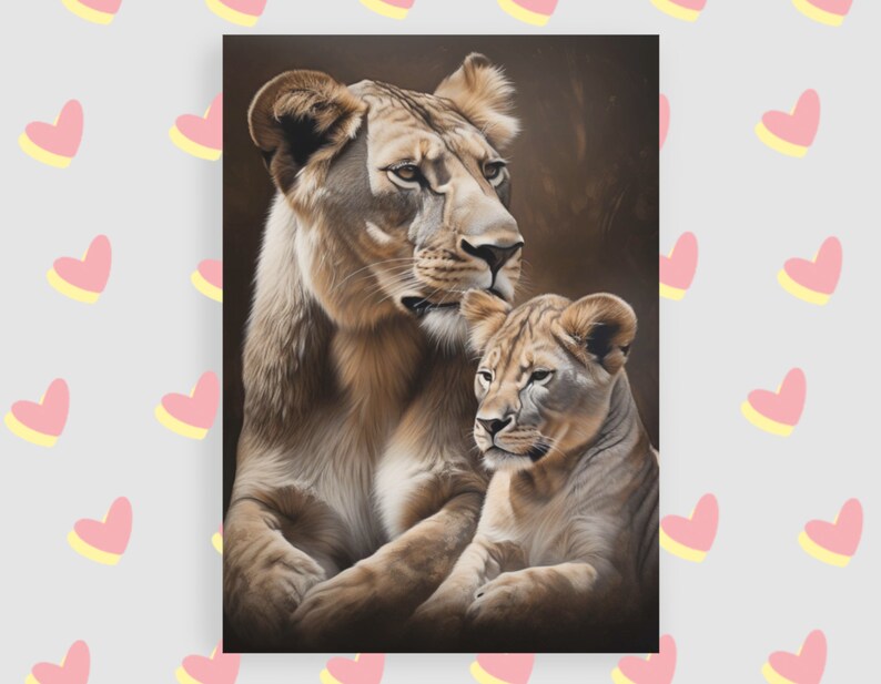 Lion Mother's Day Instant Download Birthday Card Digital - Etsy