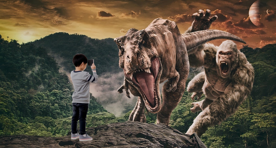 Dinosaur T-rex Background Backdrop for Photographers, Gorilla ...