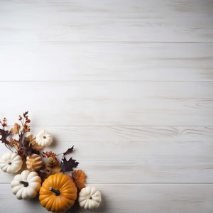 5 Halloween Pumpkin Product Mockup Background Bundle, Wood Table Flat ...