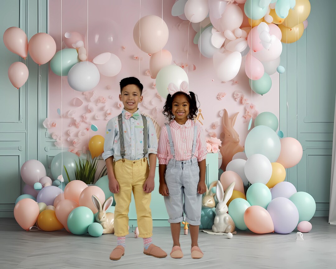 4 Easter Pastels Balloons Background Backdrop Rooms for - Etsy