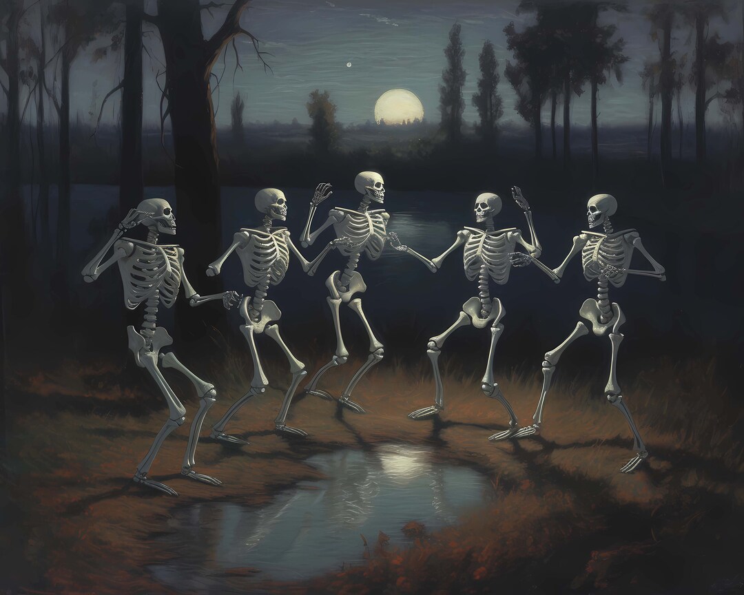 Dancing Skeletons Halloween Theme Background Backdrop Photography ...