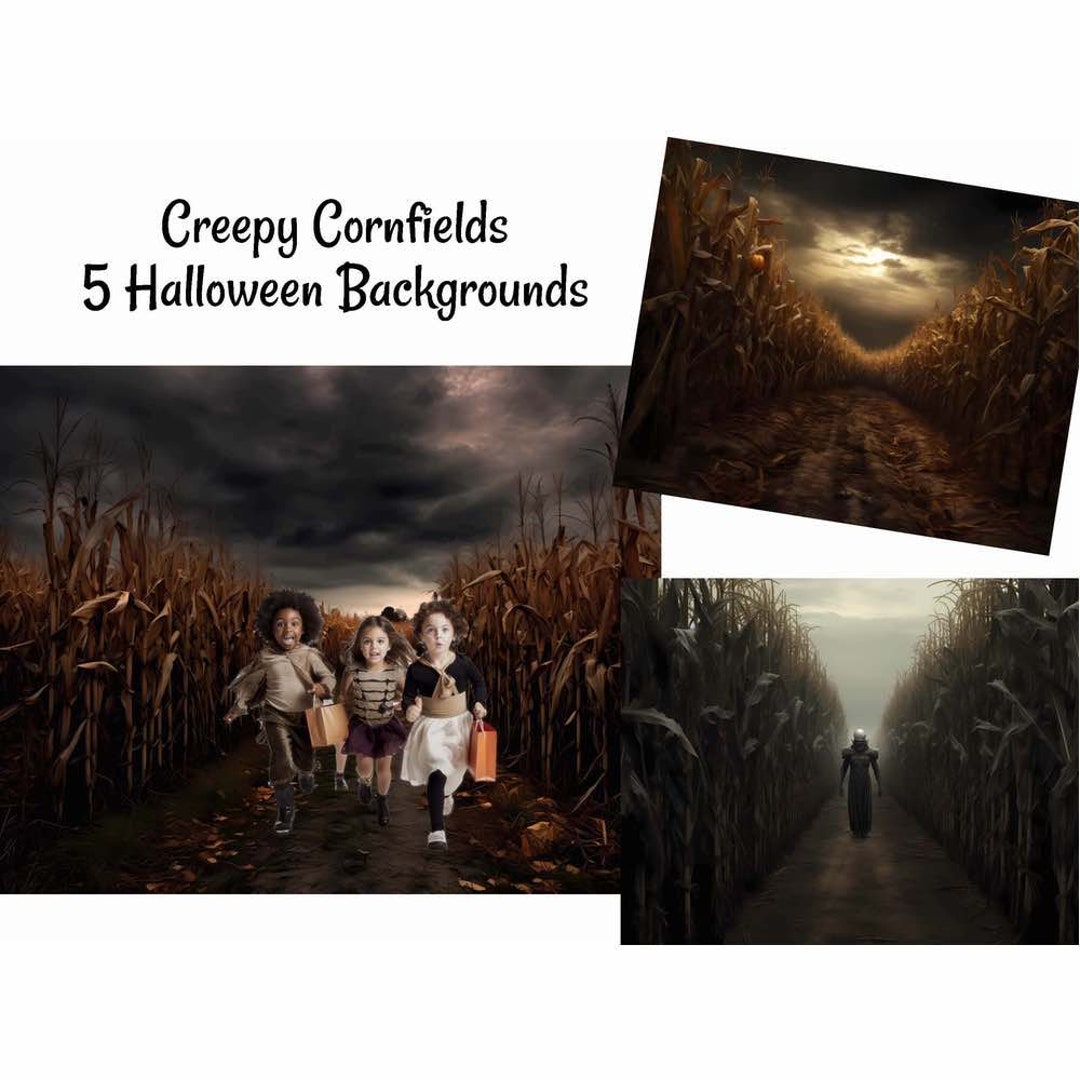 Creepy Cornfields Halloween Theme Background Backdrop Photography, 5 ...