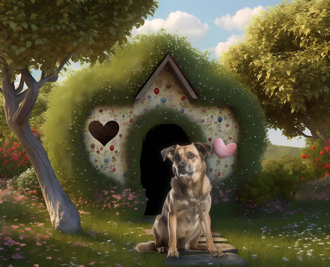 5 Pet Dog Cat House Cute Background Backdrop , Dog House Garden ...