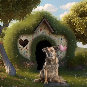 5 Pet Dog Cat House Cute Background Backdrop , Dog House Garden ...