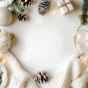 Cozy Winter Flatlays, 5 Christmas Product Mockup Background Bundle ...