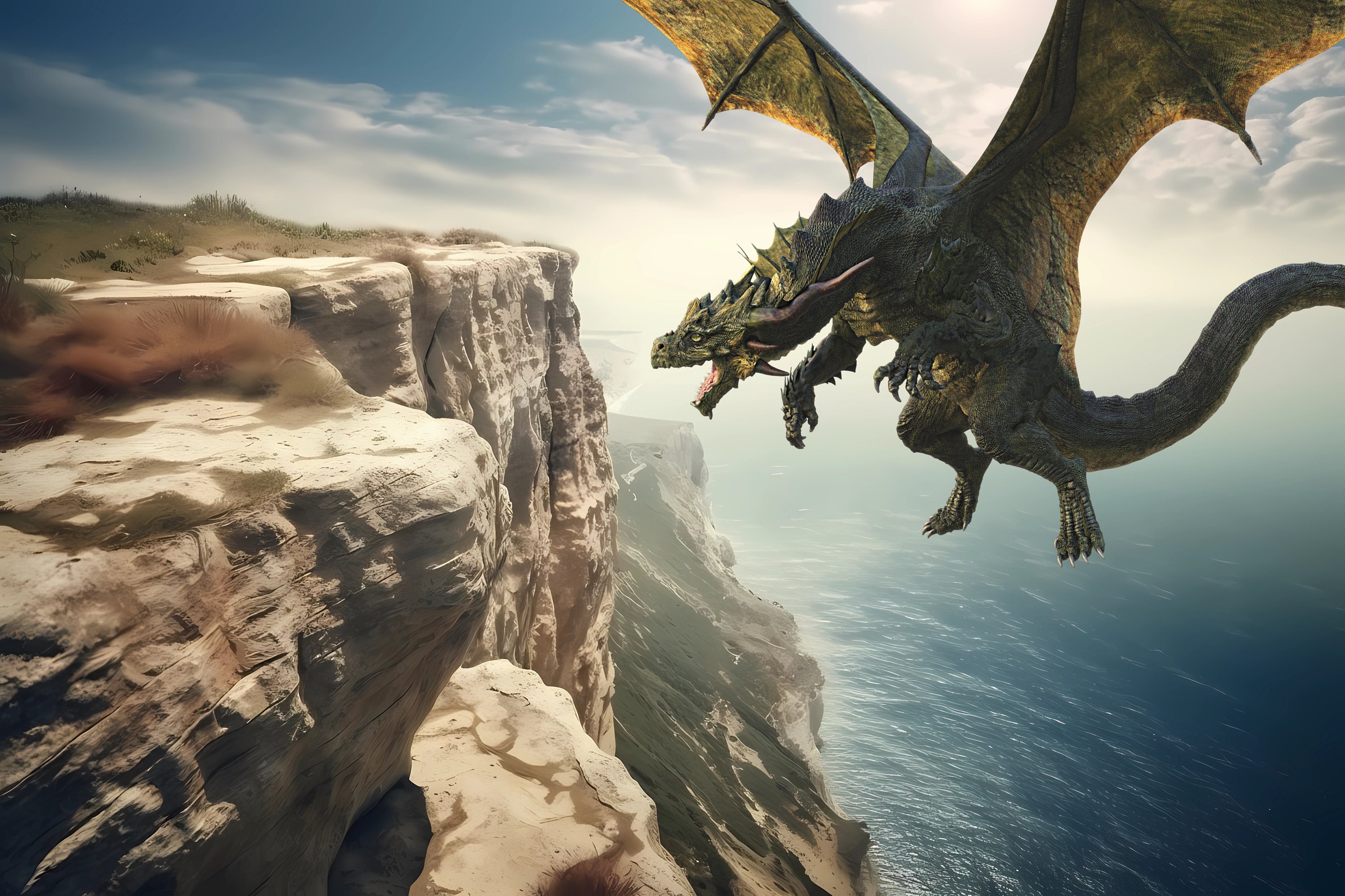 Flying Dragon Background Backdrop for Photographers Fantasy - Etsy