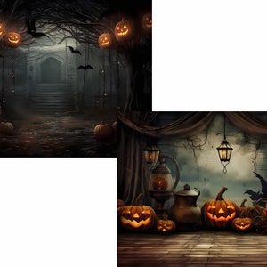 Halloween Theme Background Backdrop Photography, 8 Horror Pumpkin ...