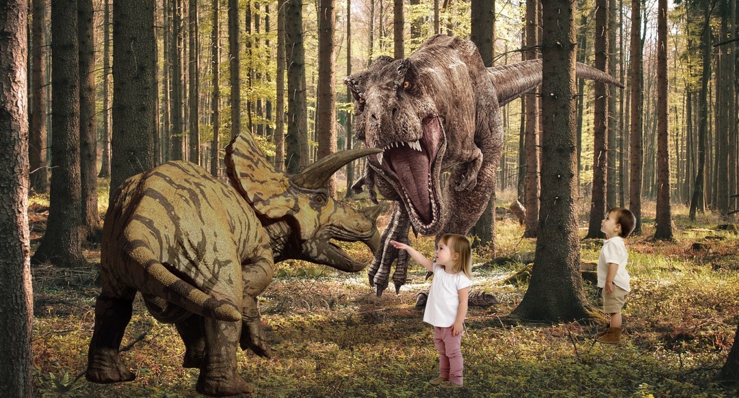 Dinosaur T-rex Background Backdrop for Photographers, Triceratops ...