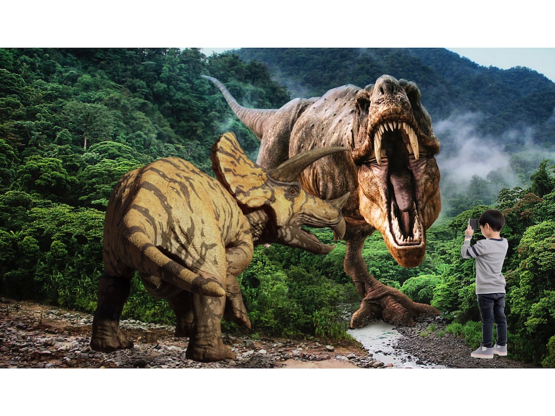 Dinosaur T-rex Background Backdrop for Photographers, Triceratops ...