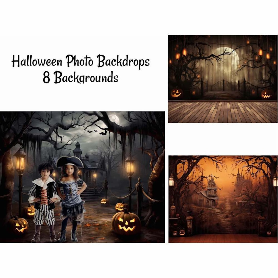 Halloween Theme Background Backdrop Photography, 8 Horror Pumpkin ...