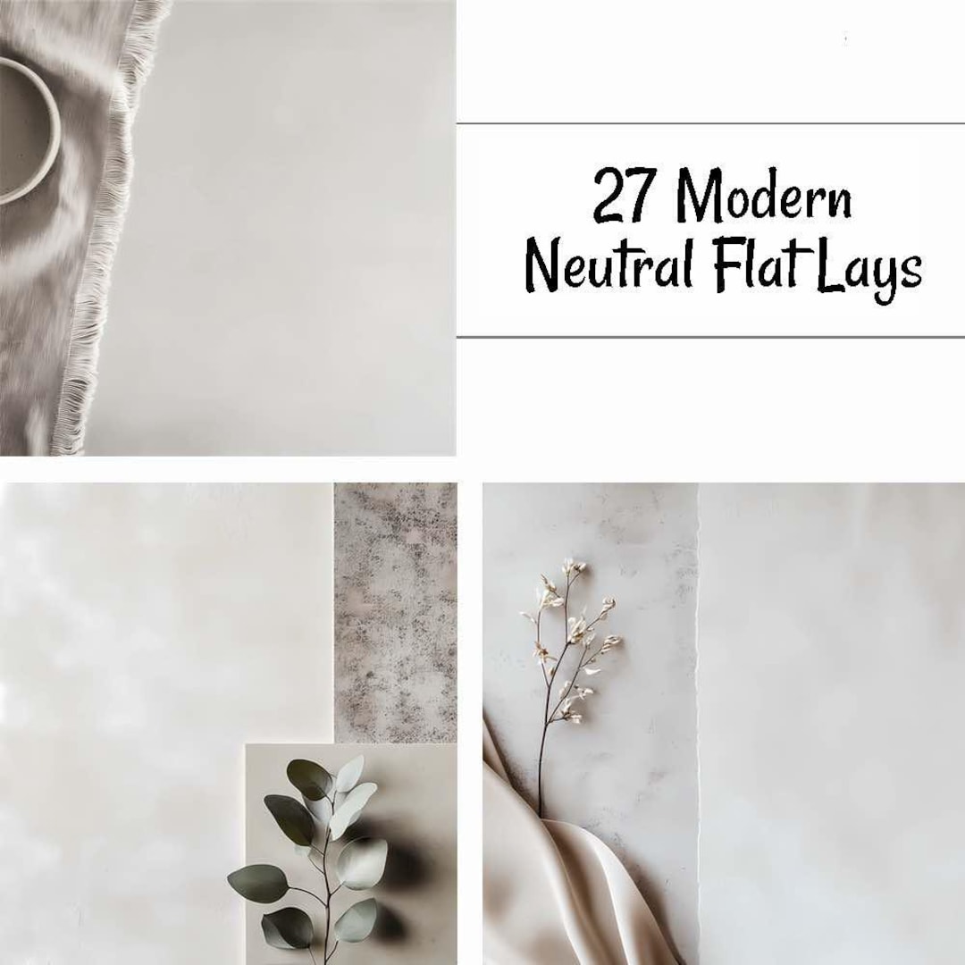 Neutral Modern Flat Lay Mockup Minimalist Design Photography Background ...