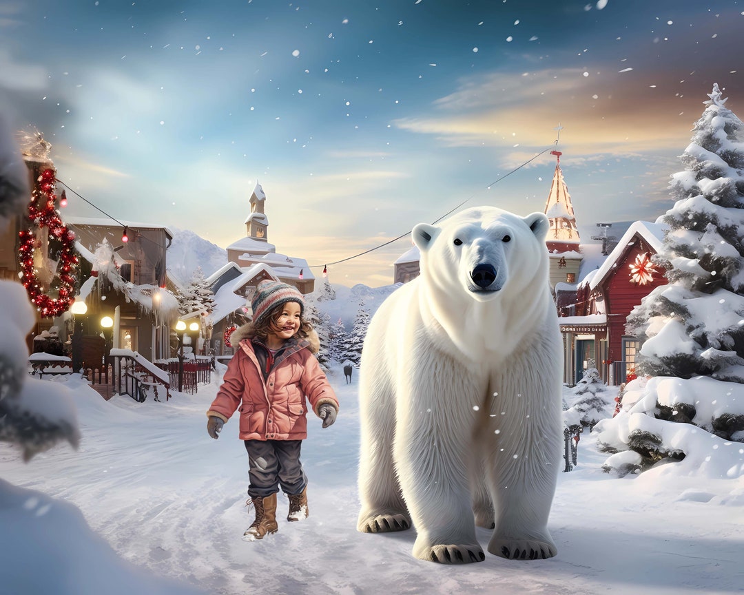 3 Christmas Polar Bear Background Backdrop for Photography, Winter ...