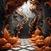 5 Fantasy Halloween Pumpkin Hallway Background Backdrop Rooms for ...