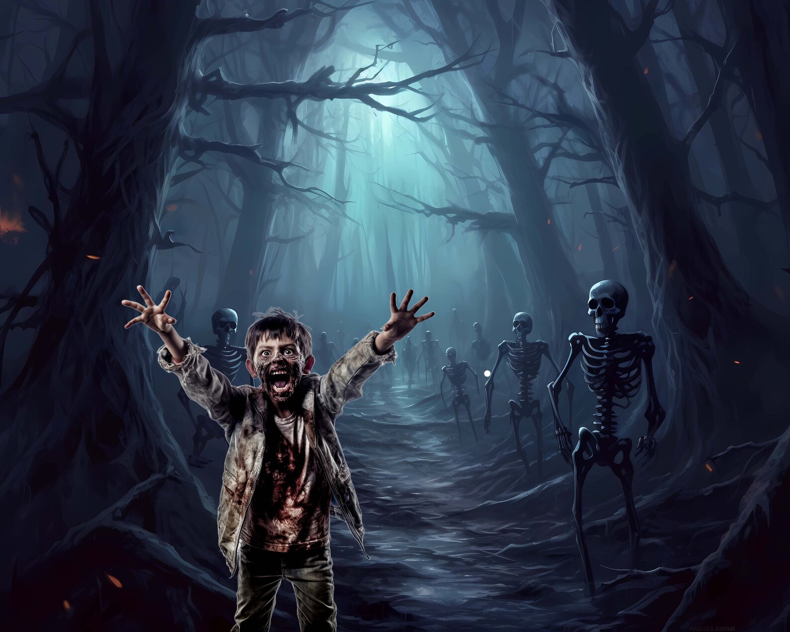 Spooky Forest Halloween Theme Background Backdrop Photography, 5 Horror ...