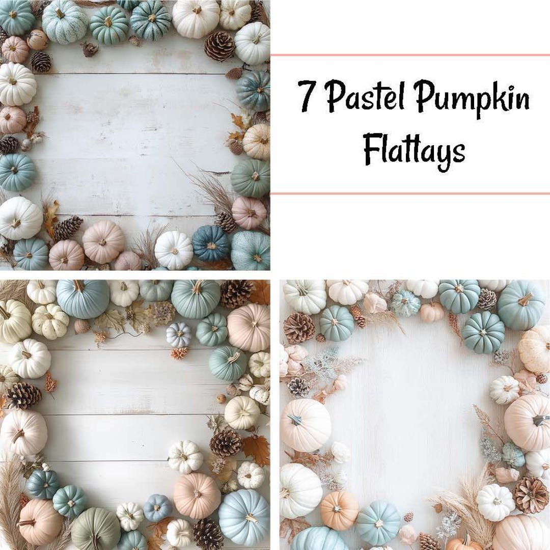 Pastel Pumpkin Flatlays,product Mockup Background,flat Lay Digital ...