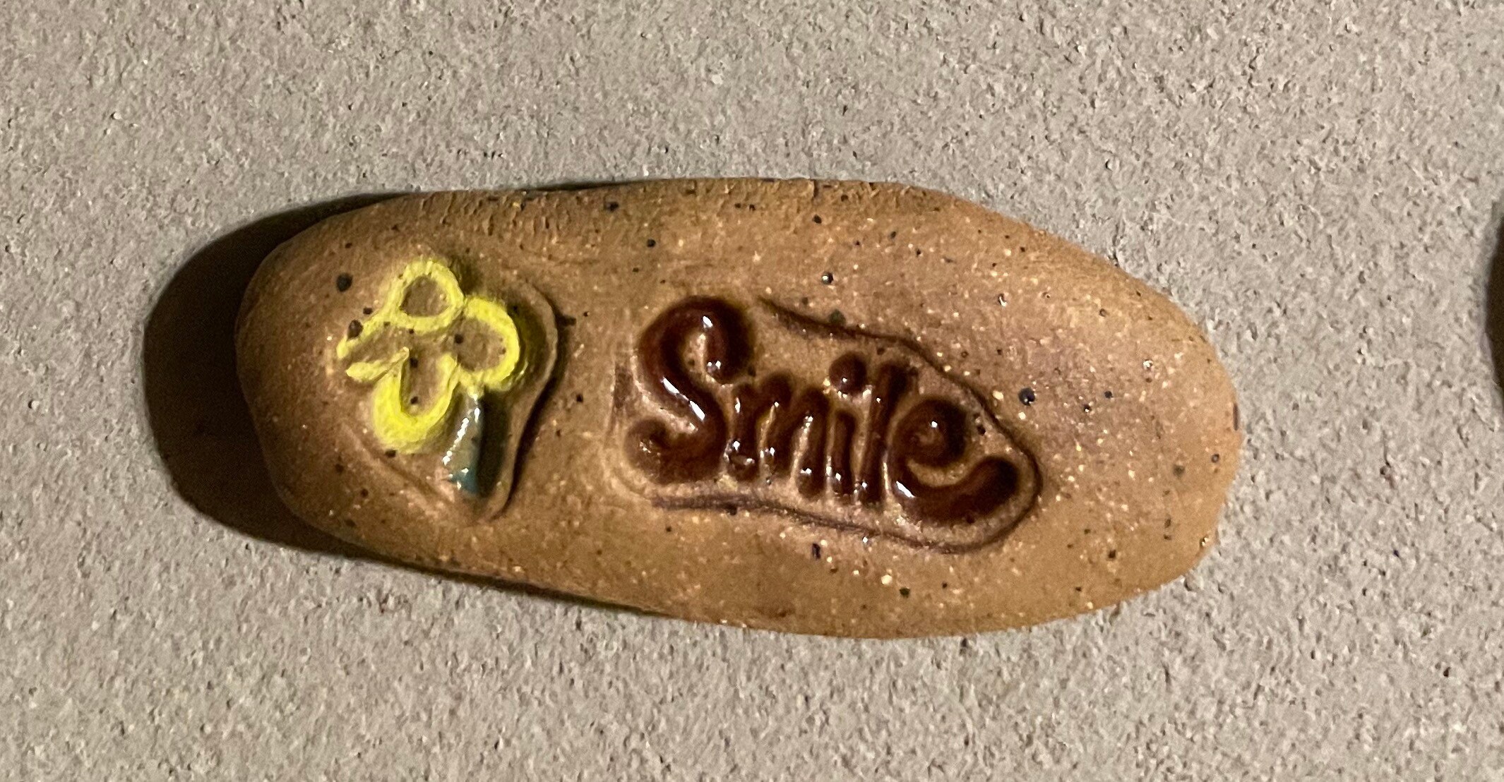 Handmade Ceramic 'smile' Stone: Desk or Garden Decor - Etsy