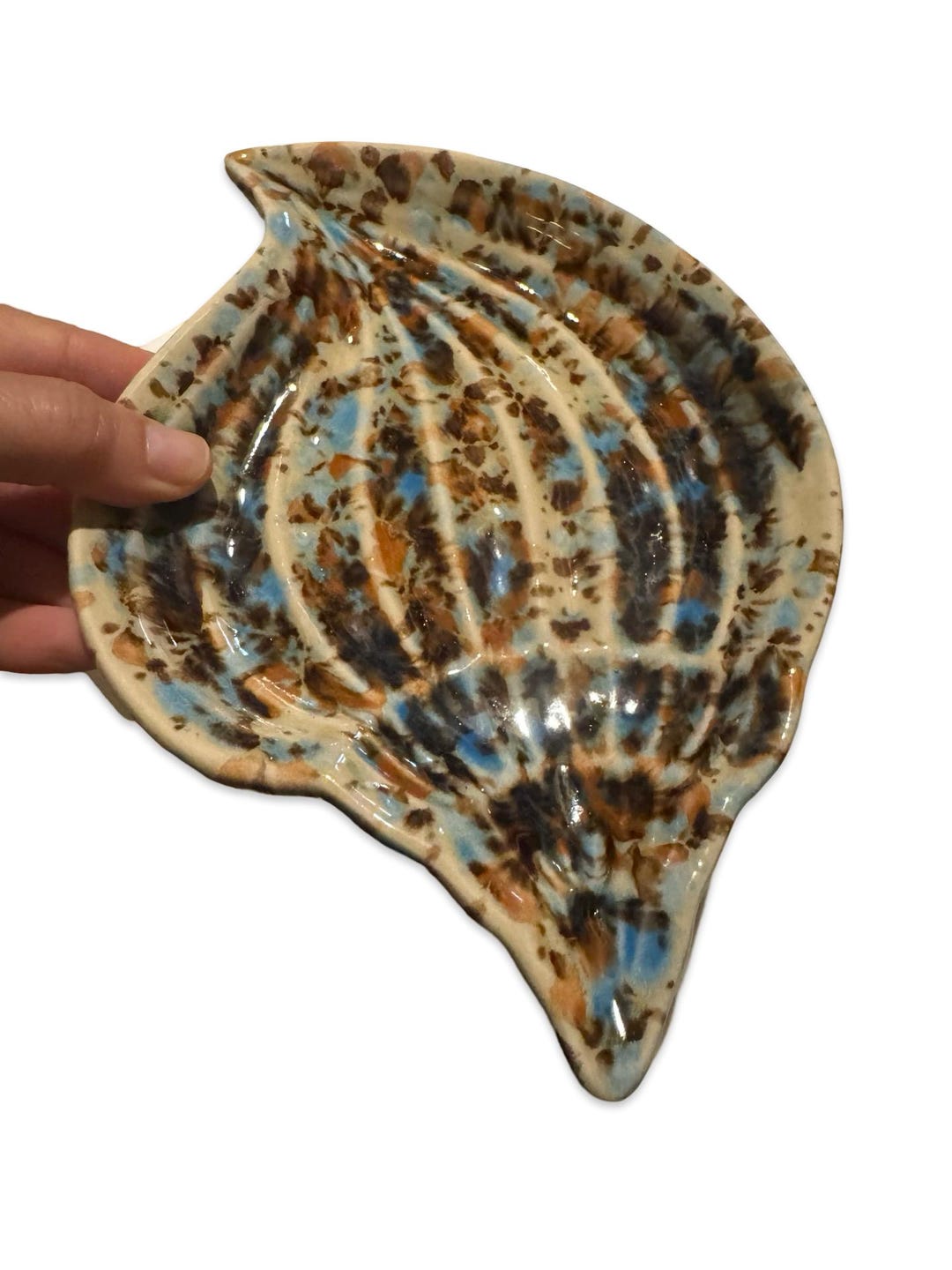 Seashell Serving Plate: Speckled Glazed Ceramic Dish, 10" X 6" - Etsy
