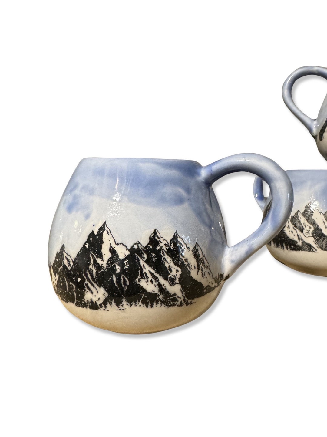 Snow Covered Mountains Mug 16oz Coffee Cup Ceramic Artisan Winter ...