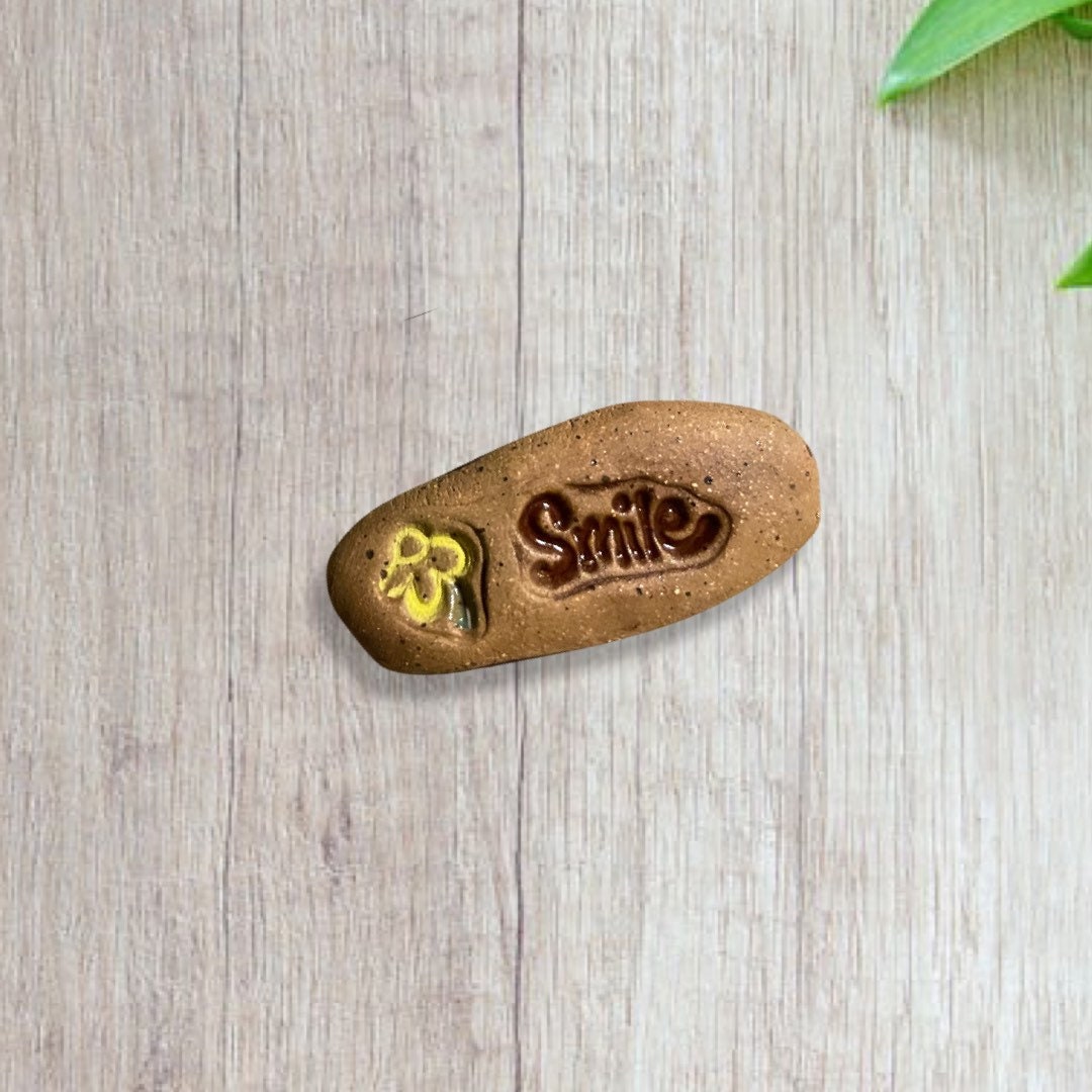 Handmade Ceramic 'smile' Stone: Desk or Garden Decor - Etsy