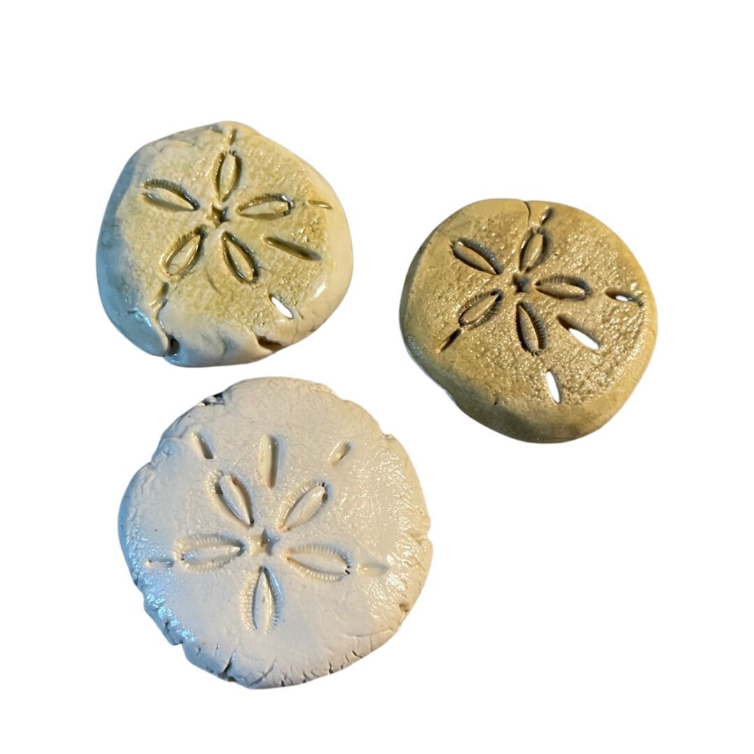 Set of 3 - 3D Faux Sand Dollar Rocks (or Fridge Magents) - Stamped ...