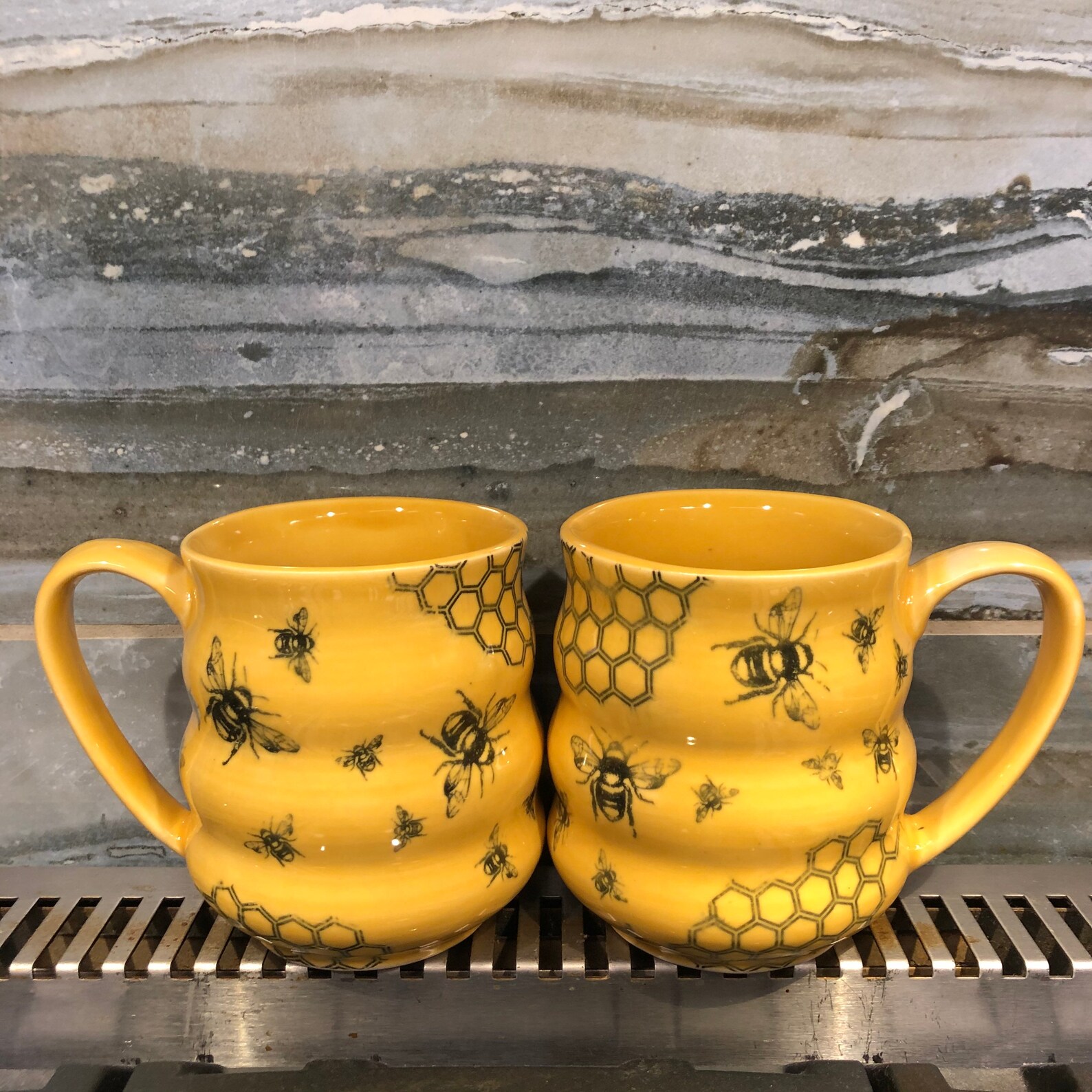 Oversized 20oz Honey Bee Beehive Coffee Mug Hand Painted - Etsy