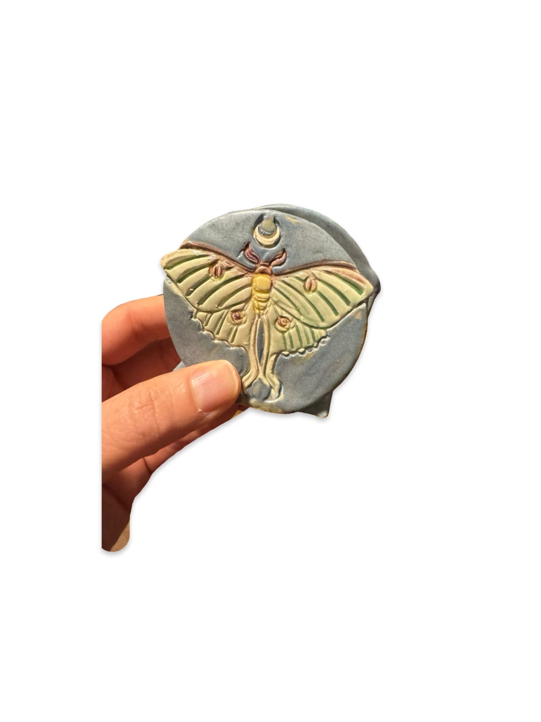 Luna Moth Business Card Holder Handmade Ceramic Desk Art Sculpture - Etsy